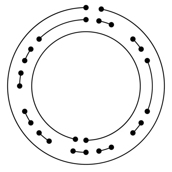 Circular Concentric Lines Segmented Circles Nodes Nodal Points Stock ...