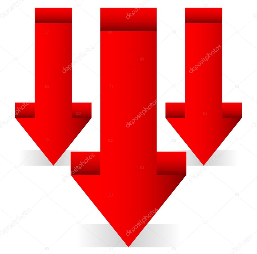 3d Red Down Arrow