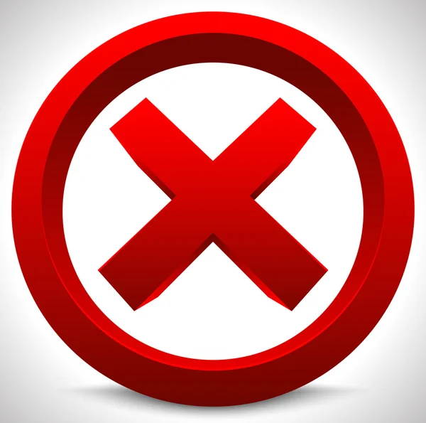 3D vector piros X jel ikon cross — Stock Vektor © rclassenlayouts #8737909