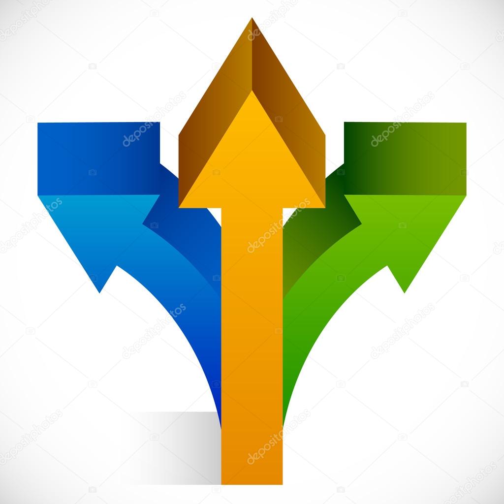 3-way arrows symbol — Stock Vector © vectorguy #68174745