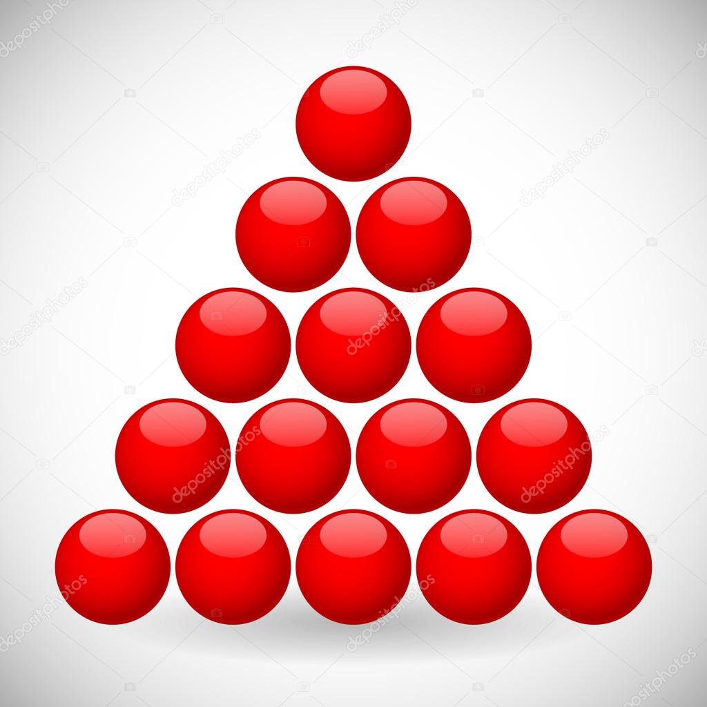 Esferas rojas en formación triangular Vector de stock #68183369 de ...