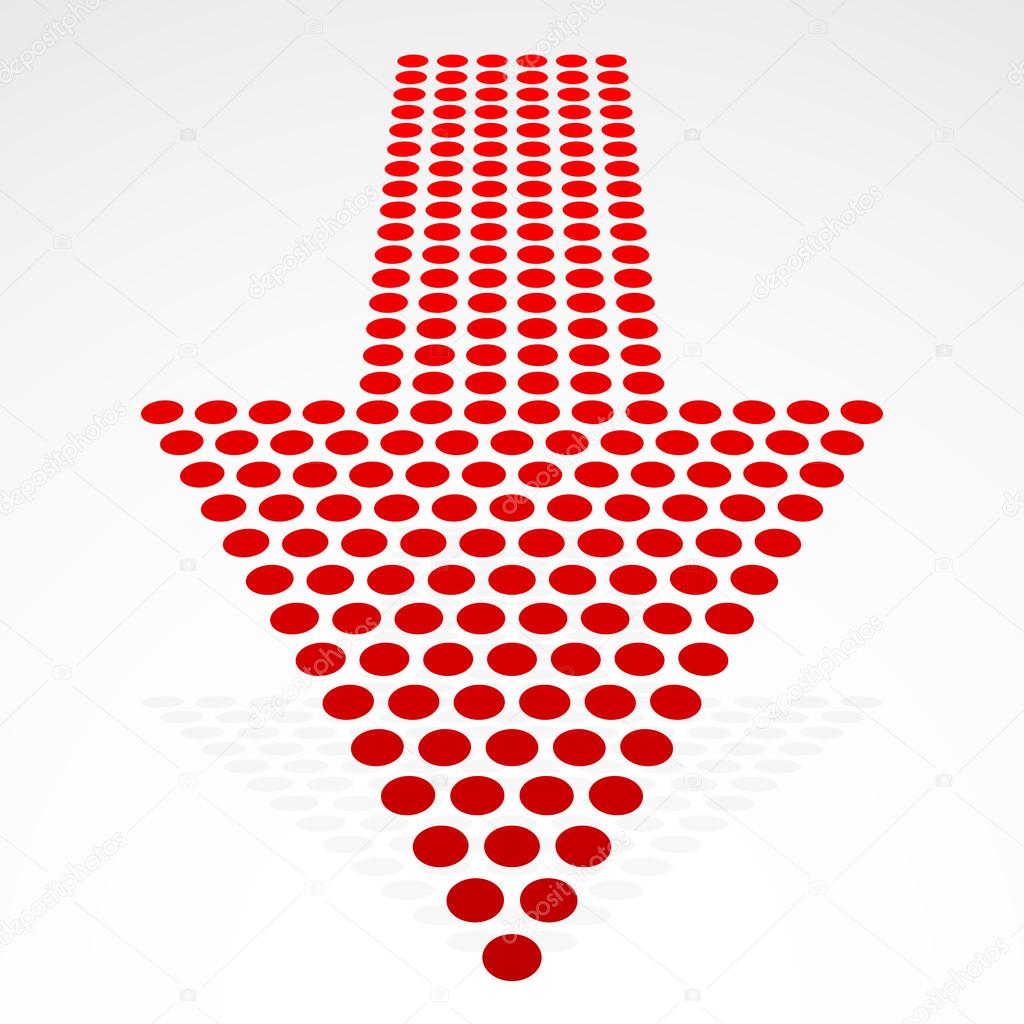 Flecha punteada hacia abajo en perspectiva Vector de stock #68884981 de ...