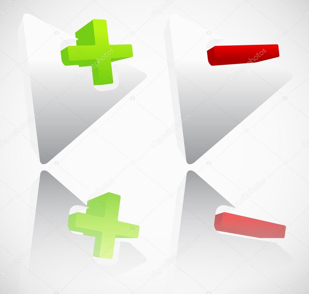 3d Arrows with plus and minus signs. — Stock Vector © vectorguy #69820919