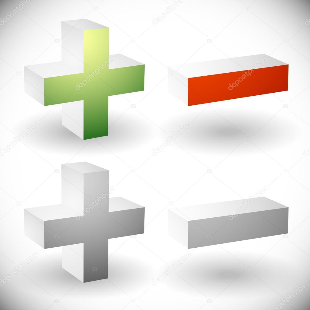 Set of plus minus — Stock Vector © vectorguy #72939903