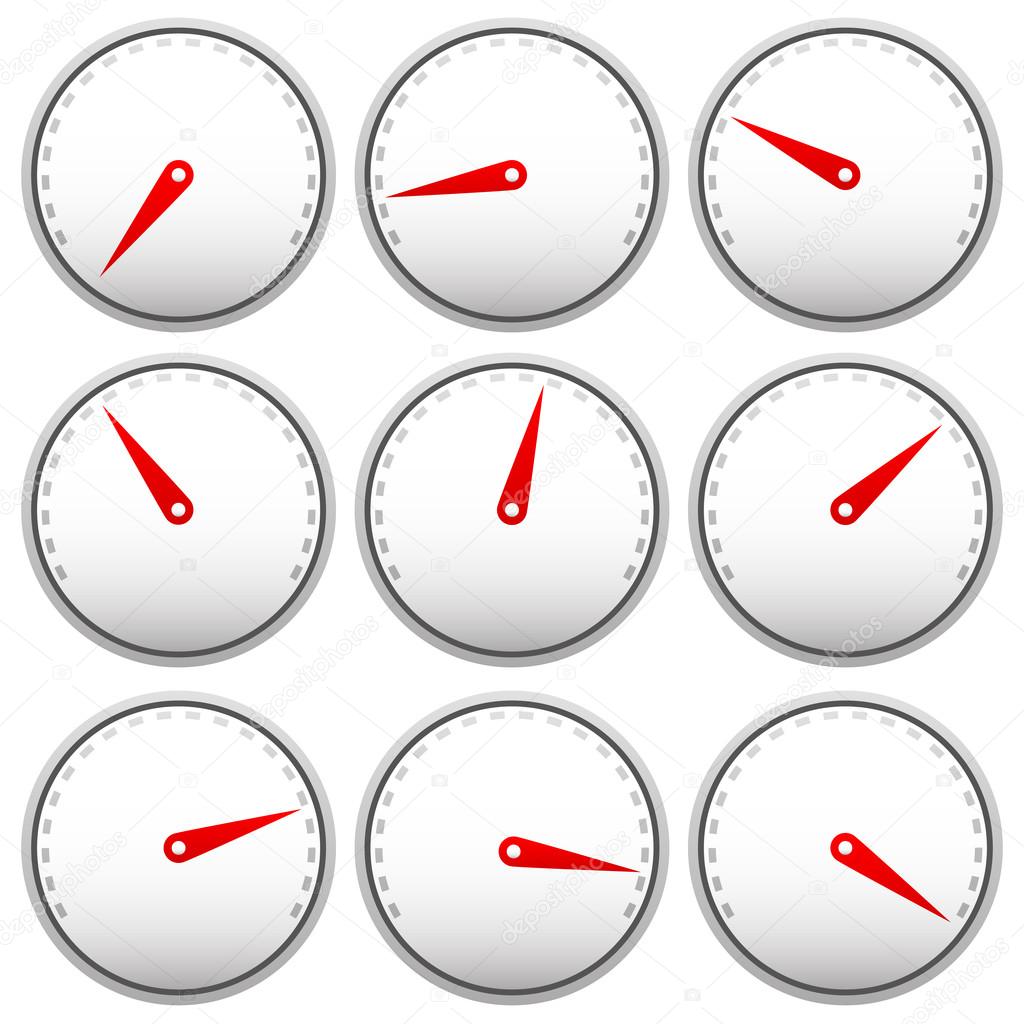 Dial faces with pointer set — Stock Vector © vectorguy #74890737