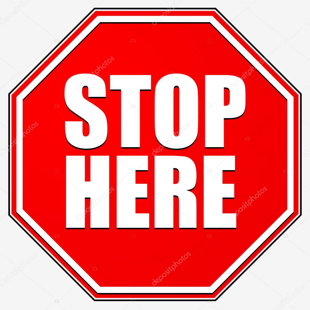 Stop here red sign. Stock Vector by ©vectorguy 75285881