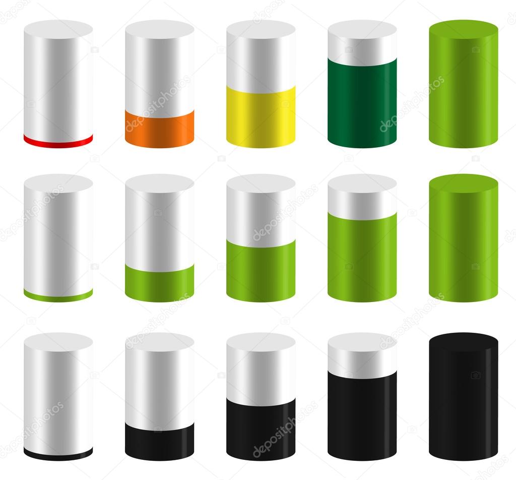 Battery level indicator icons set — Stock Vector © vectorguy #84543766 Battery level indicator icons set — Stock Vector © vectorguy #84543766
