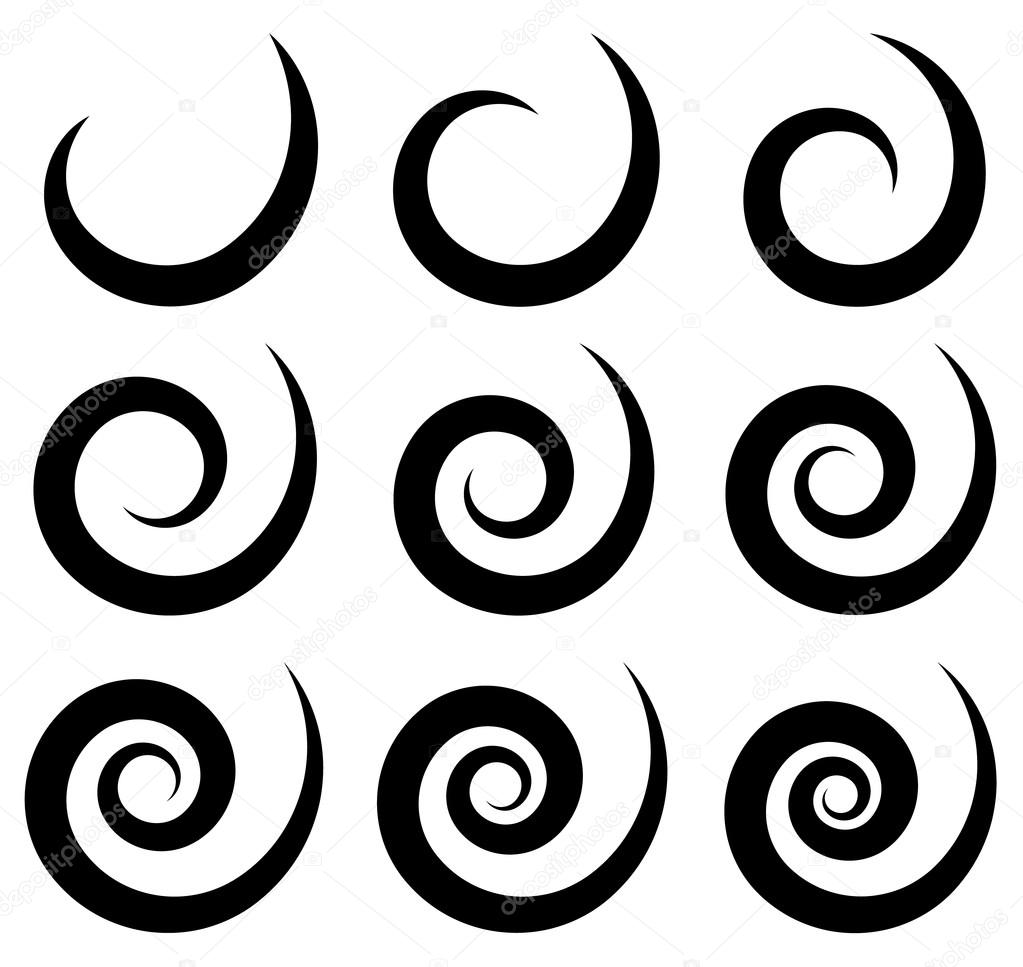 Set of spiral, swirl shapes — Stock Vector © vectorguy #90694558