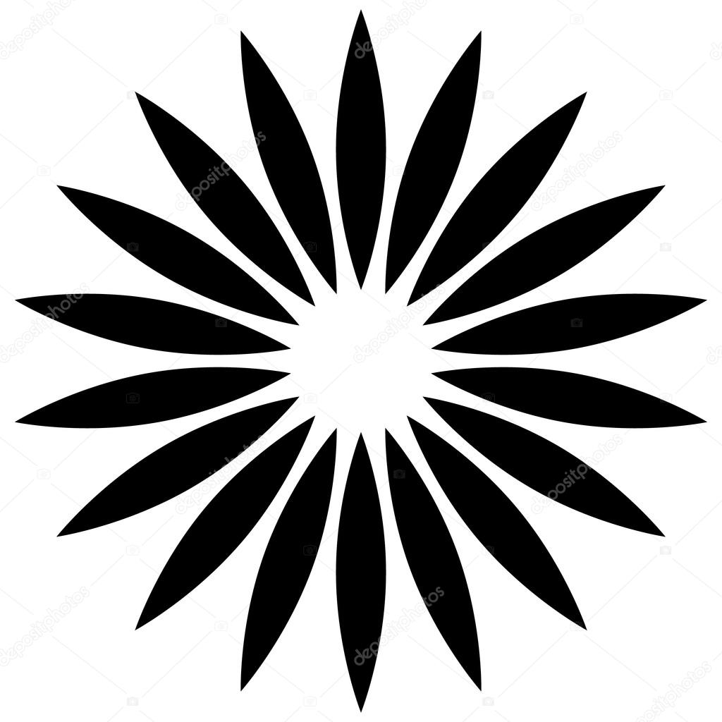Silueta de flor abstracta y simétrica Vector de stock #97460878 de ...