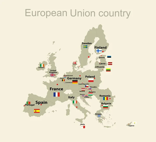 Map of European Union countries Stock Vector by ©mitay20 97361288