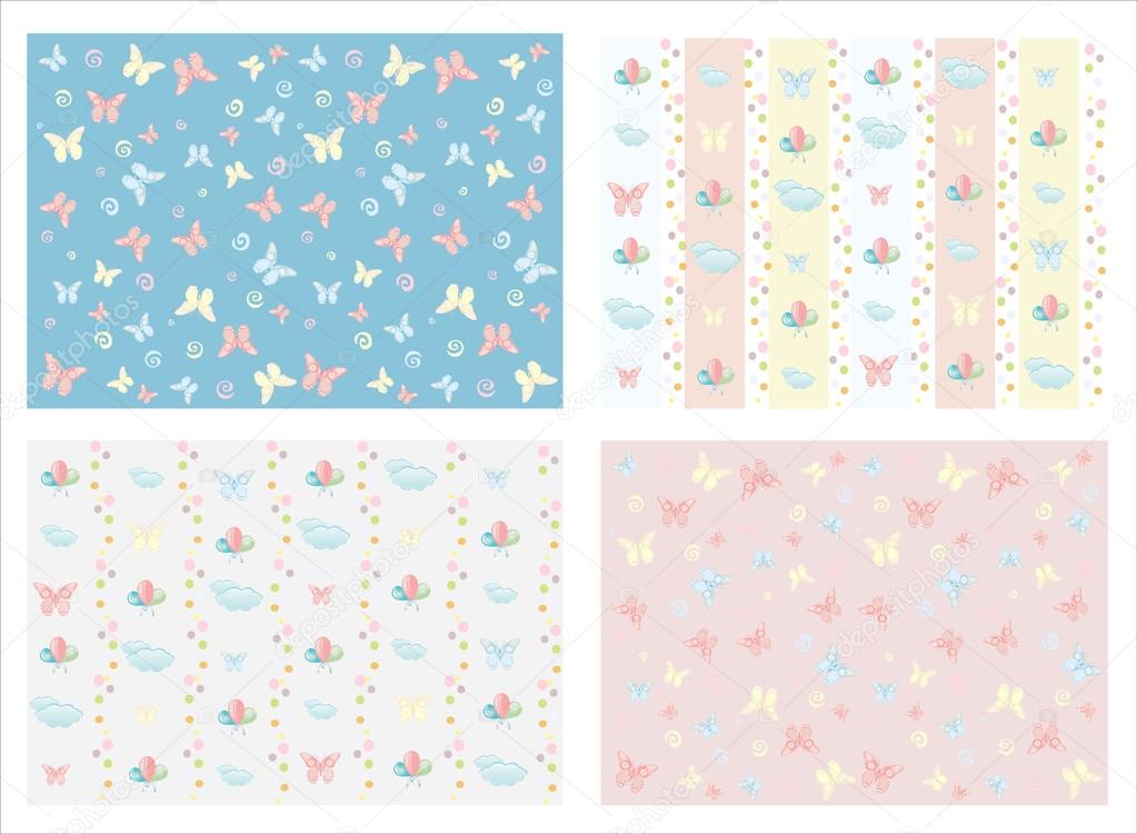Cute Butterfly pattern set Stock Vector by ©mitay20 97392664