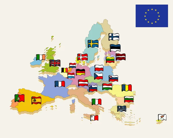 European Union map with all countries Stock Vector Image by ©mitay20 ...