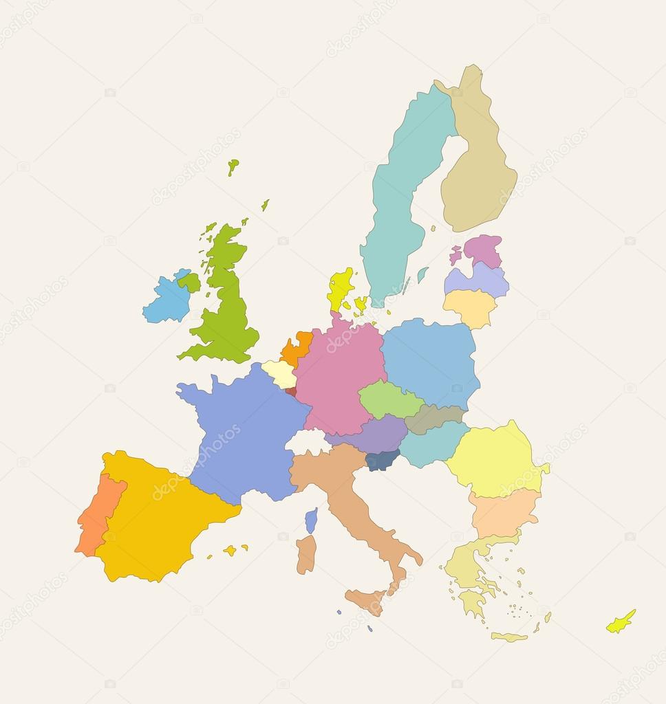 European Union map with all countries Stock Vector Image by ©mitay20 ...