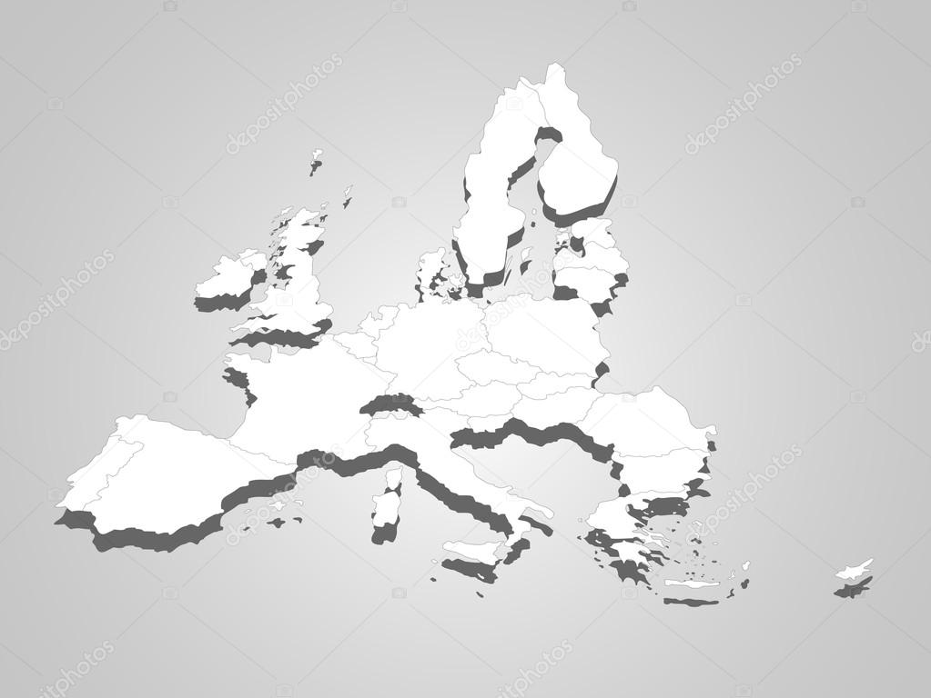 Carte vierge de l'Union européenne image vectorielle par mitay20 © Illustration #97435262
