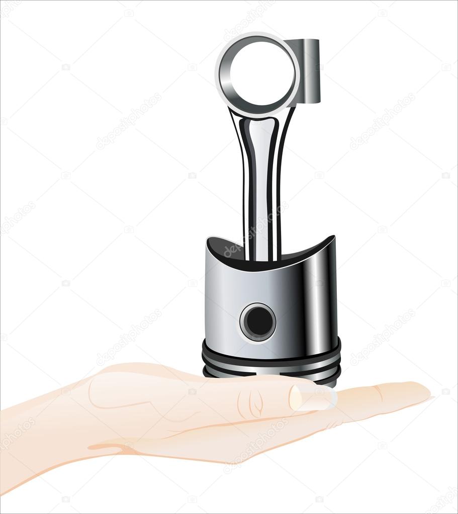 Hand holding Engine piston Stock Vector by ©mitay20 97447780