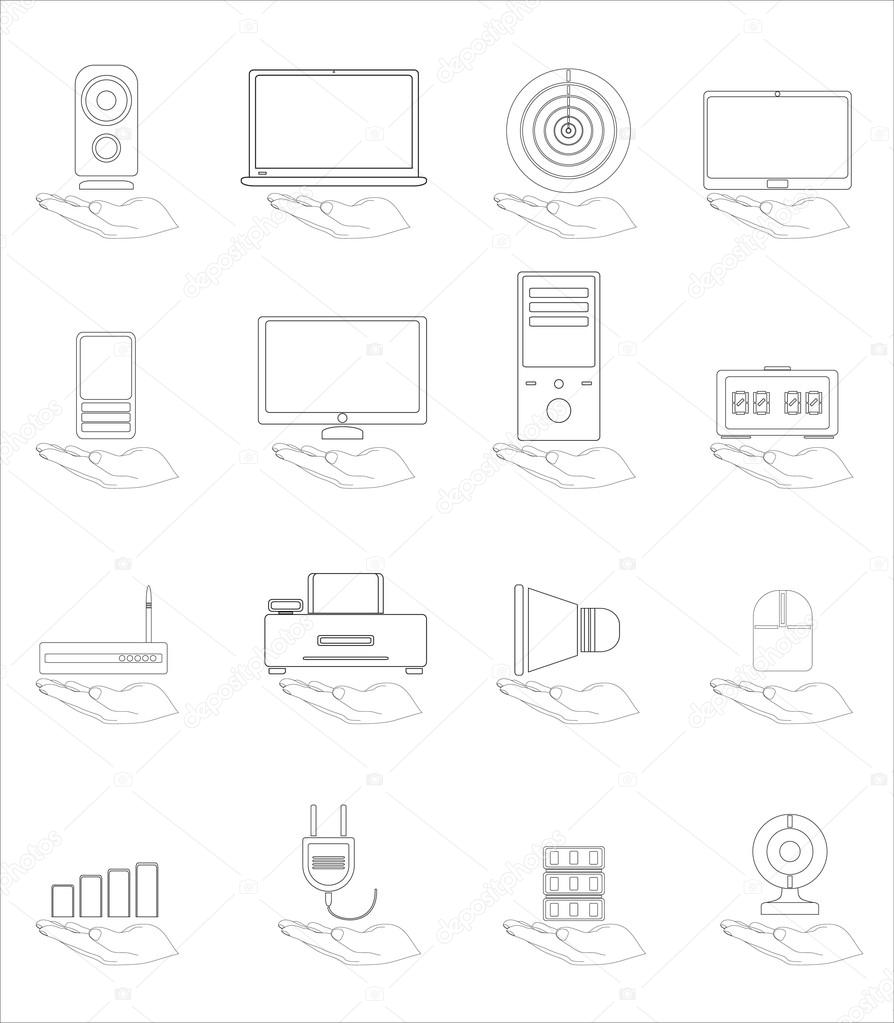 Gadget set background Stock Vector by ©mitay20 97505346