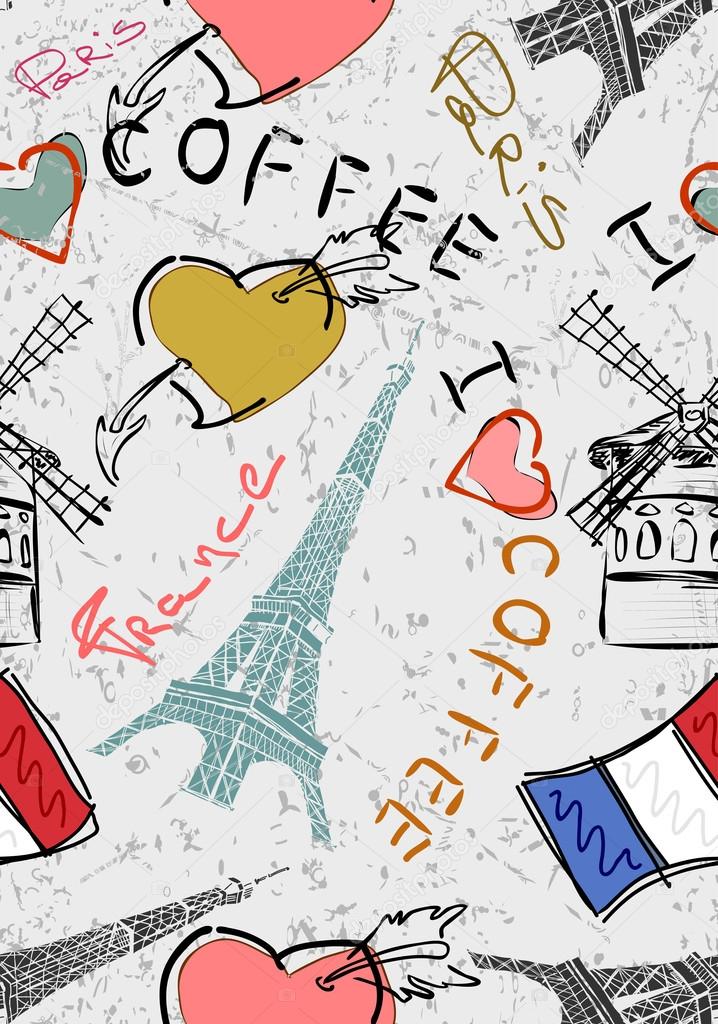 Paris landmarks pattern Stock Vector Image by ©mitay20 #97505454