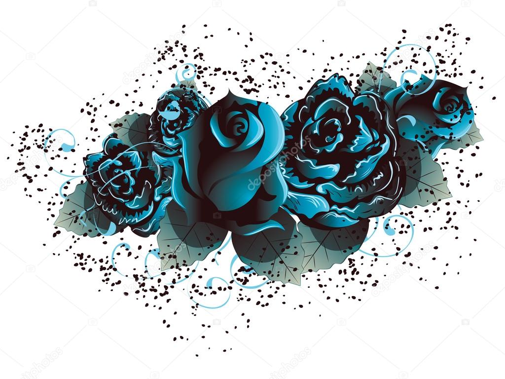 Blue Roses Stock Vector by ©artshock 83715188