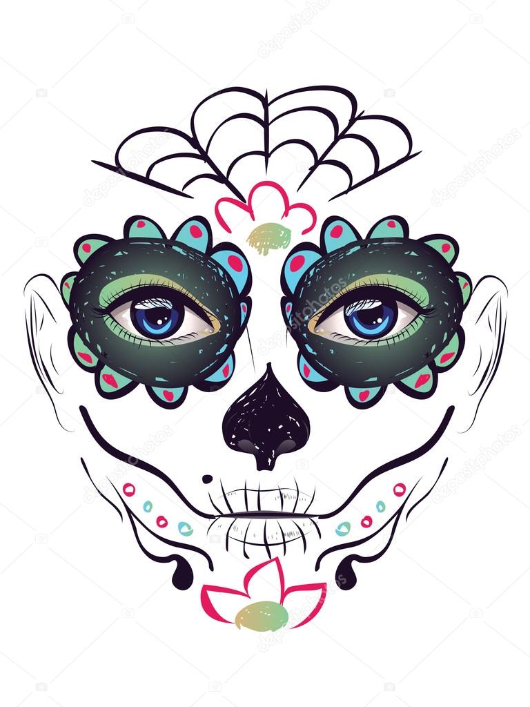 Day Of The Dead Drawing Face