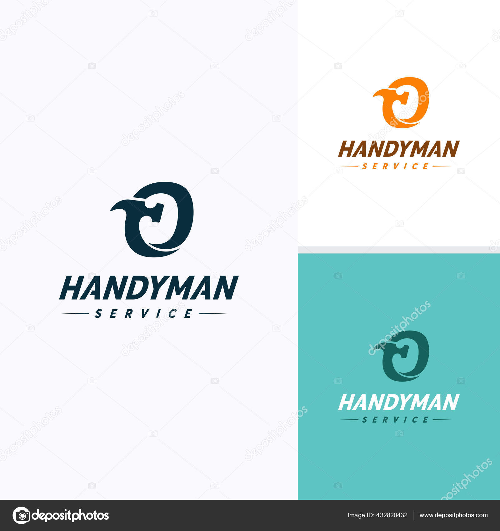 Handyman Services Logo Vector Design Letter Hammer Logo Stock Vector by ...