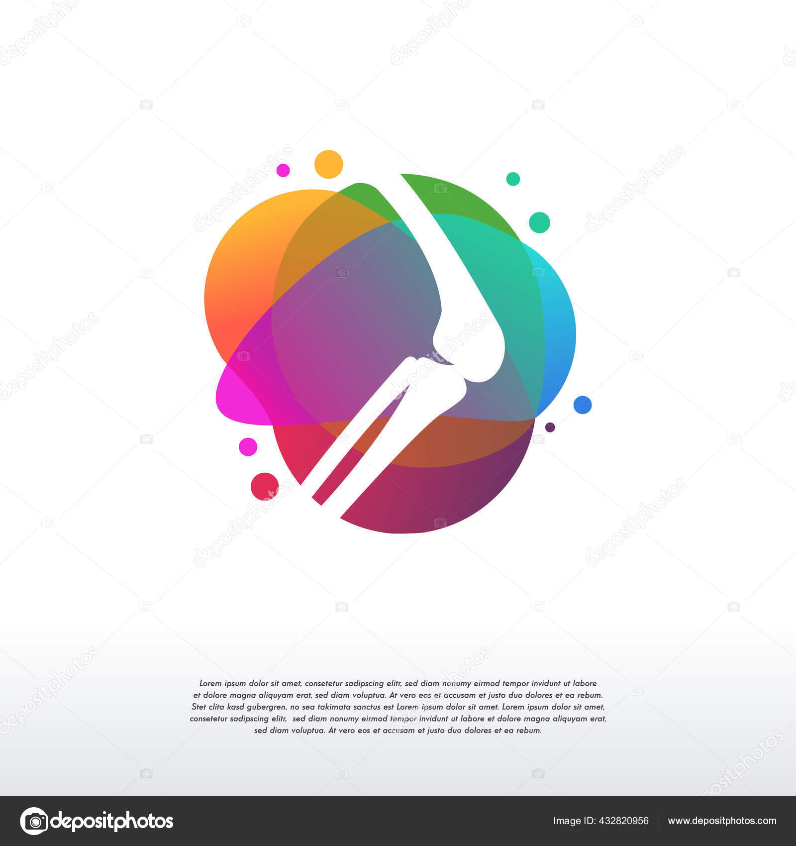 Colorful Bone Logo Vector Knee Logo Designs Template Design Concept ...