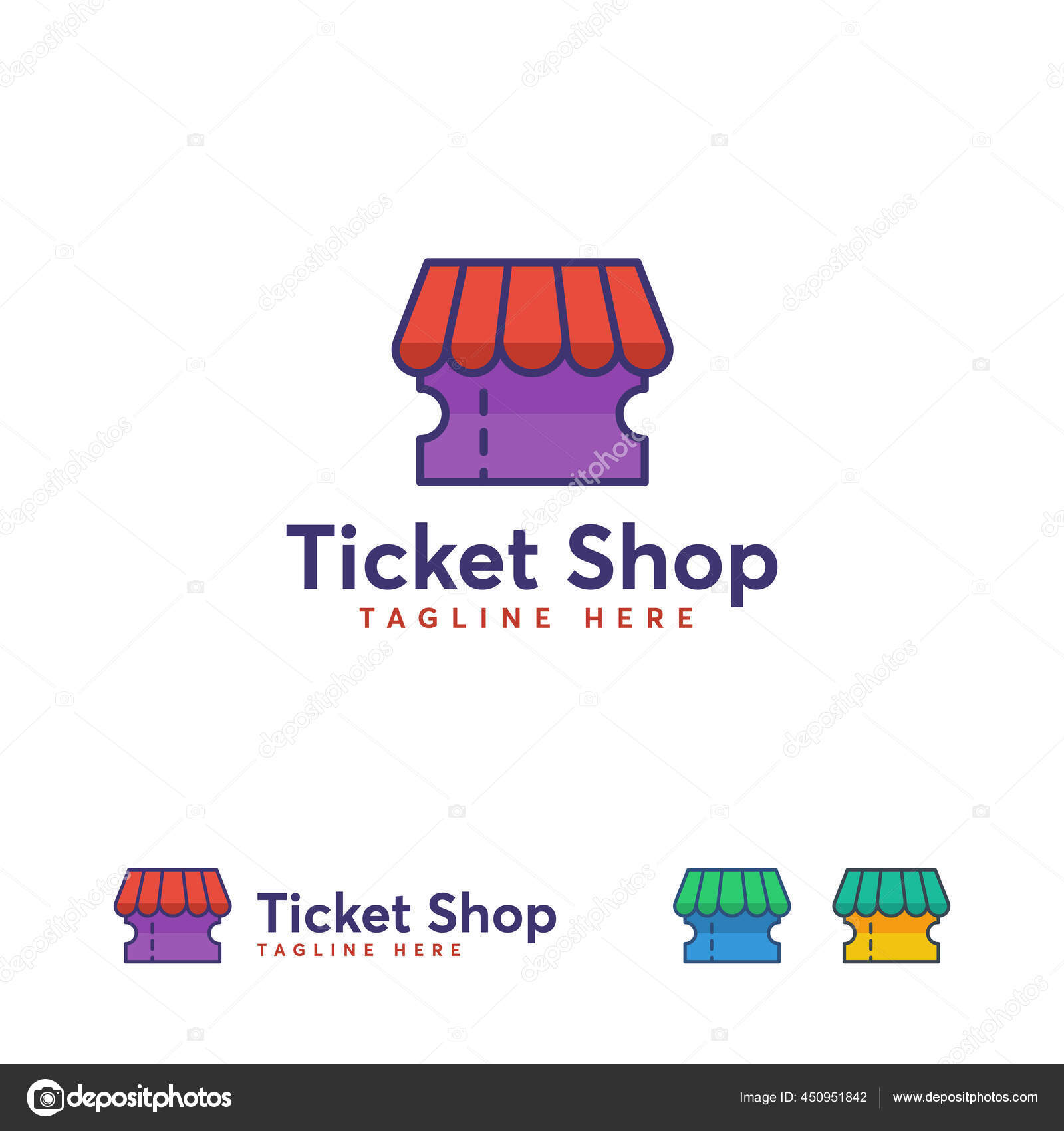 Diseño Del Logo Ticket Shop Vector Concepto Símbolo Del Logotipo Vector ...
