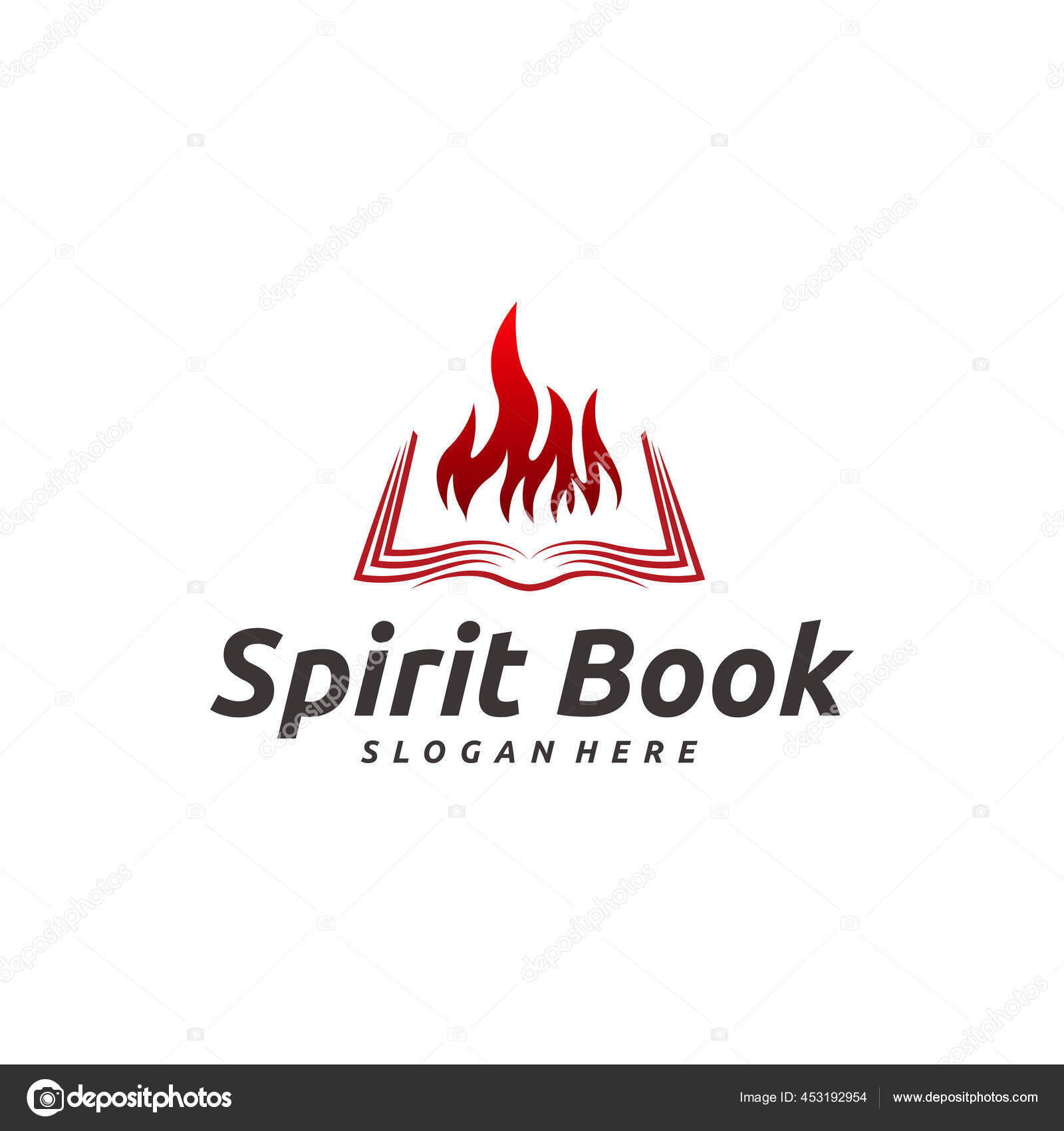 Spirit Book Logo Designs Motivation Book Logo Designs Stock Vector by ...