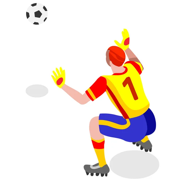 Soccer Goalkeeper Block. Soccer Player Athlete Summer Games Icon Set.3D ...
