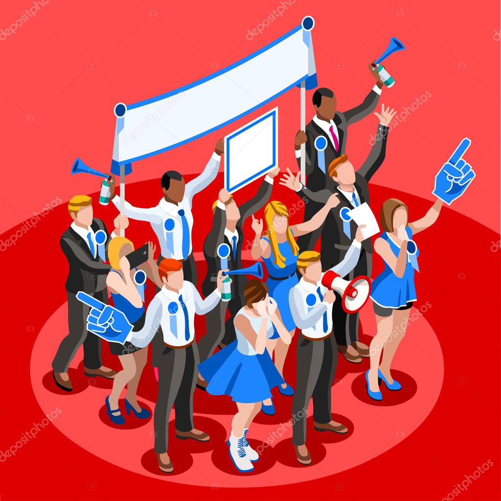 Cheering Crowd Cartoon