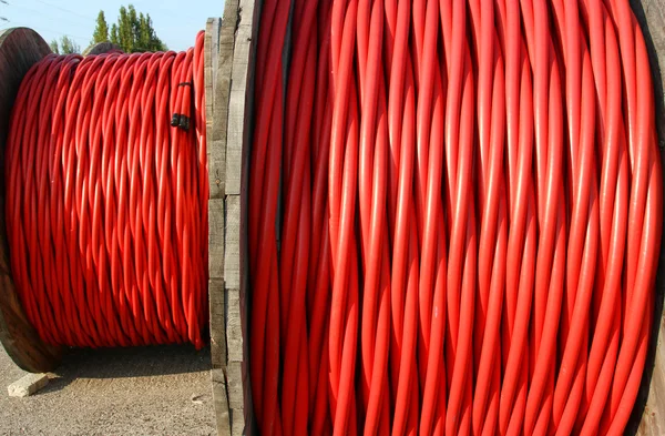 Coil of high voltage power cable the power the electric utilitie ...