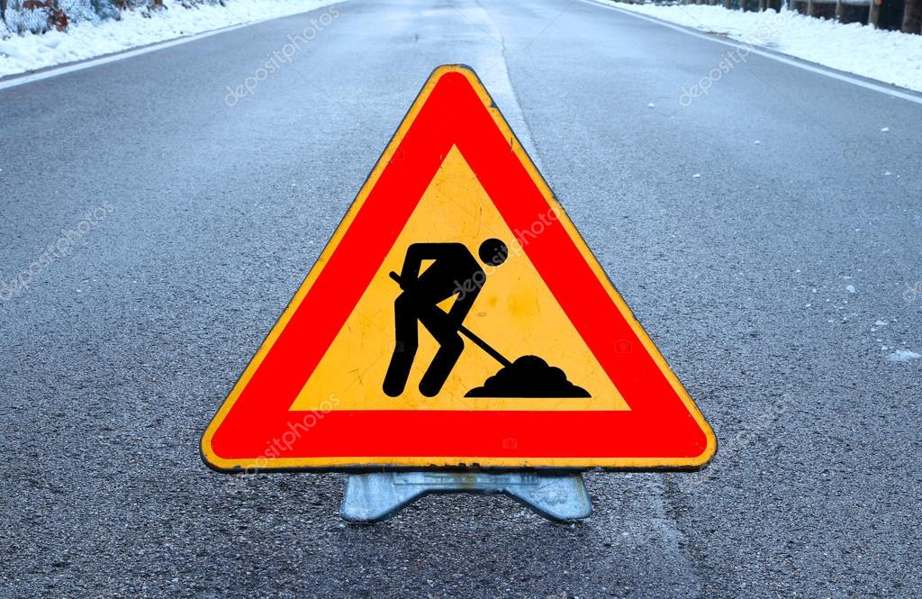Men At Work Road Sign