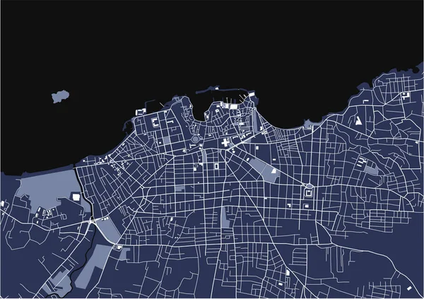 mapa de la ciudad de Chania, Creta, Grecia 2023