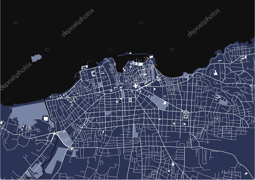 mapa de la ciudad de Chania, Creta, Grecia 2023