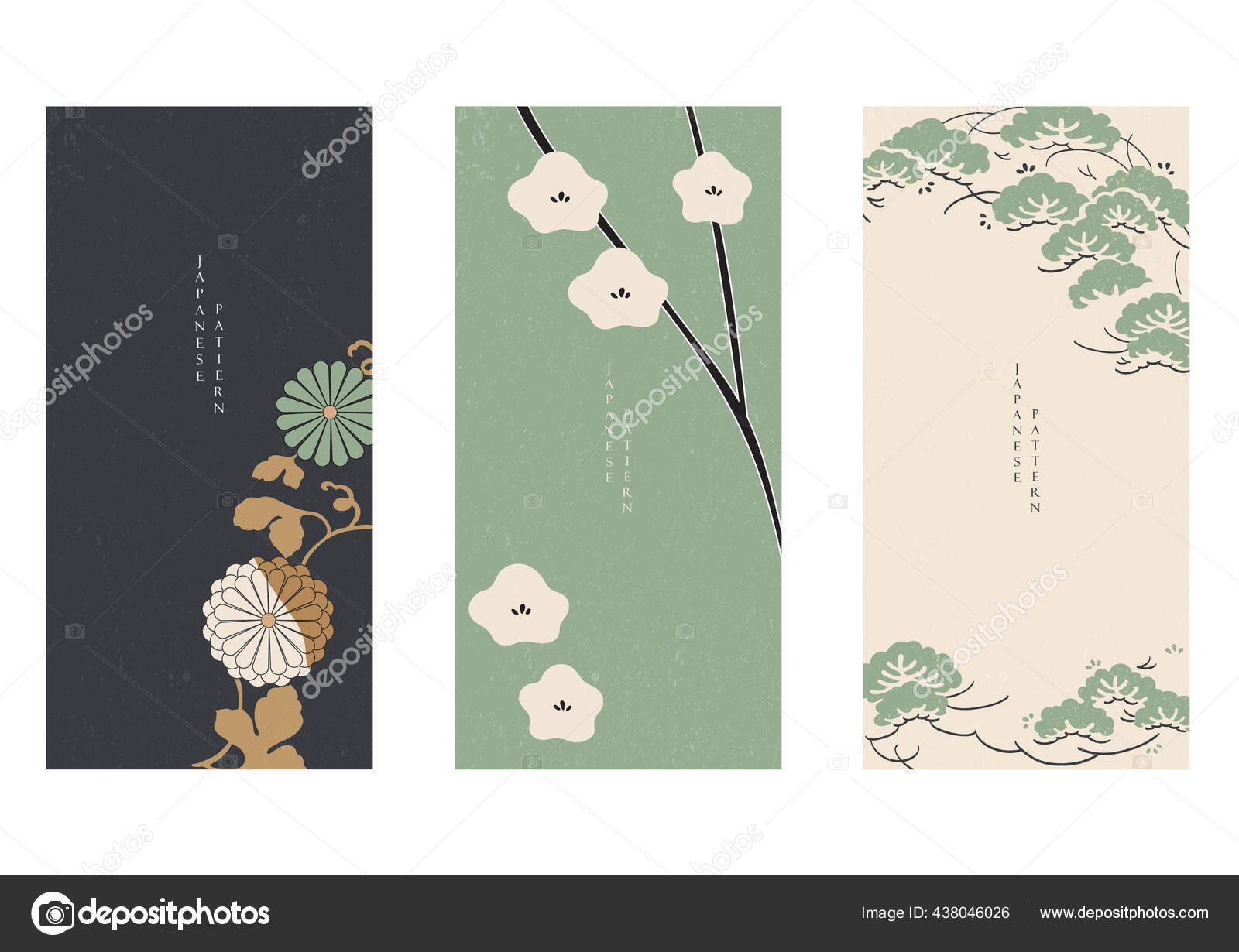 Japanese Floral Background Vector Asian Banner Vintage Traditional ...