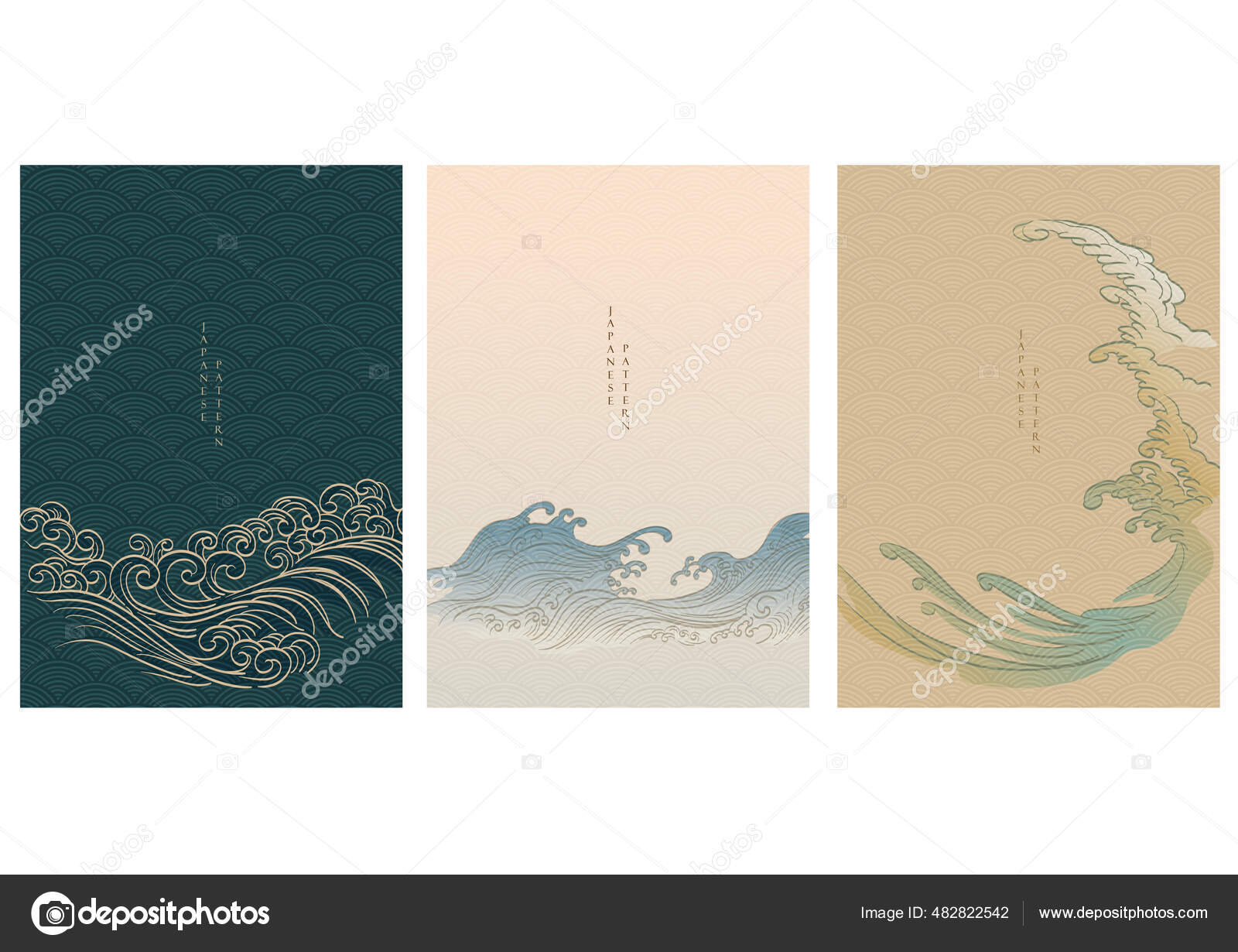 Japanese Background Line Pattern Vector Abstract Landscape Template ...
