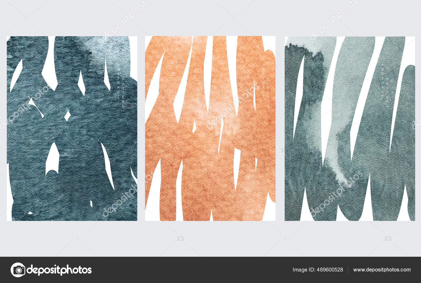 Brush Stroke Element Watercolor Texture Vector Japanese Wave Pattern Abstract Stock Vector by ...