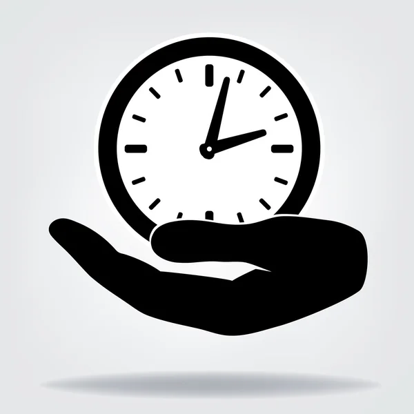 Hand hold clock icon vector — Stock Vector © atibody #37196293