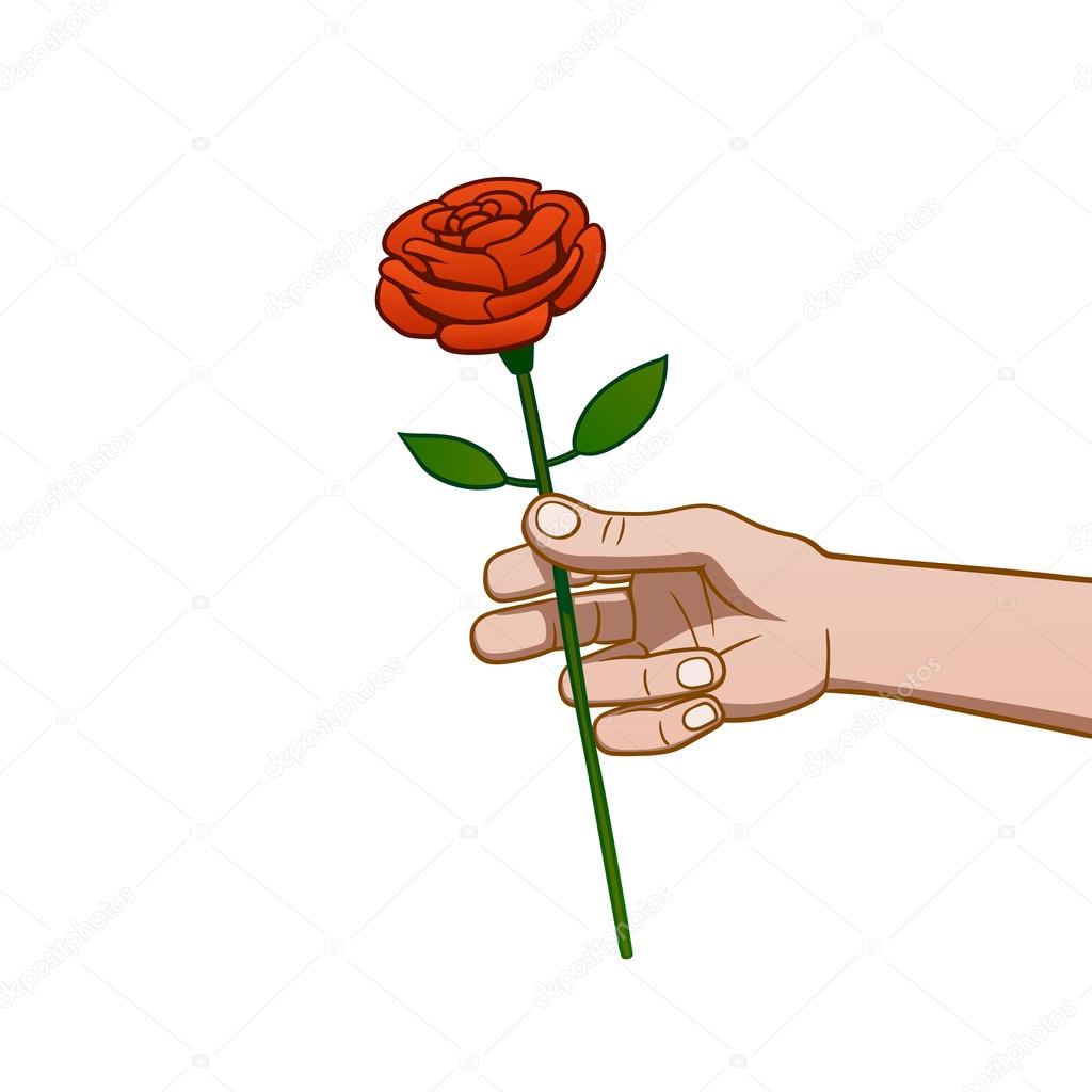 Giving a rose Stock Vector by ©Bolkins 63944881