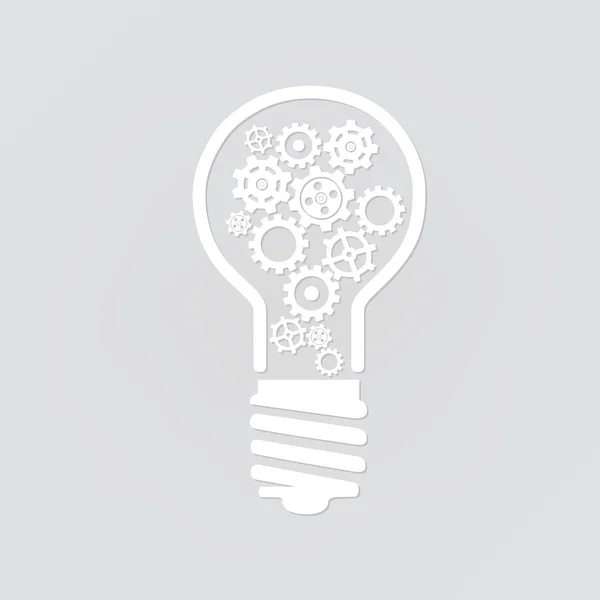 Paper light bulb with gears and cogs — Stock Vector © MSSA #41530079 Paper light bulb with gears and cogs — Stock Vector © MSSA #41530079