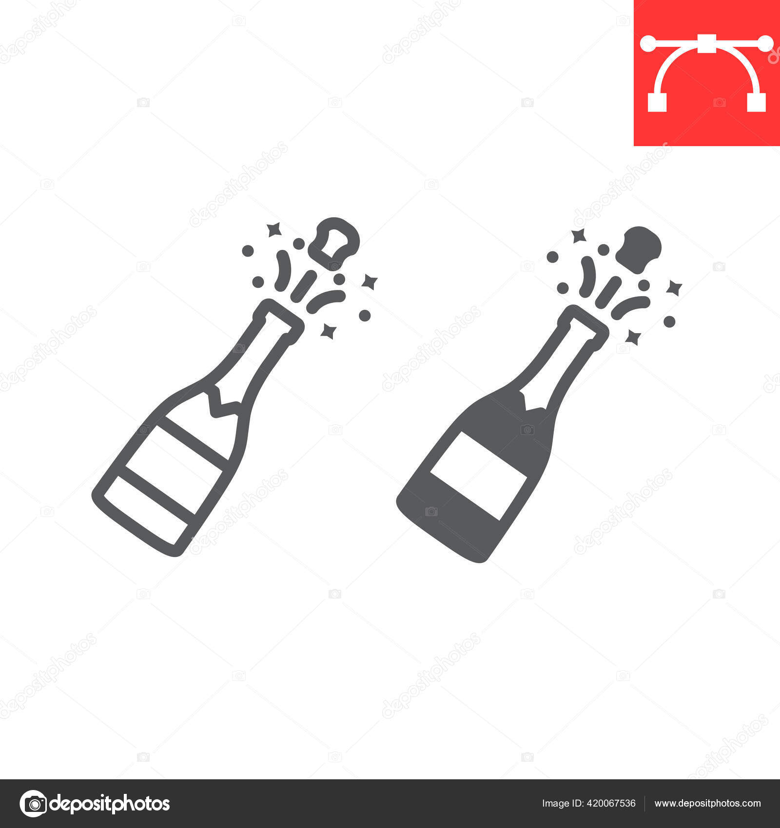 Pop Champagne Vector