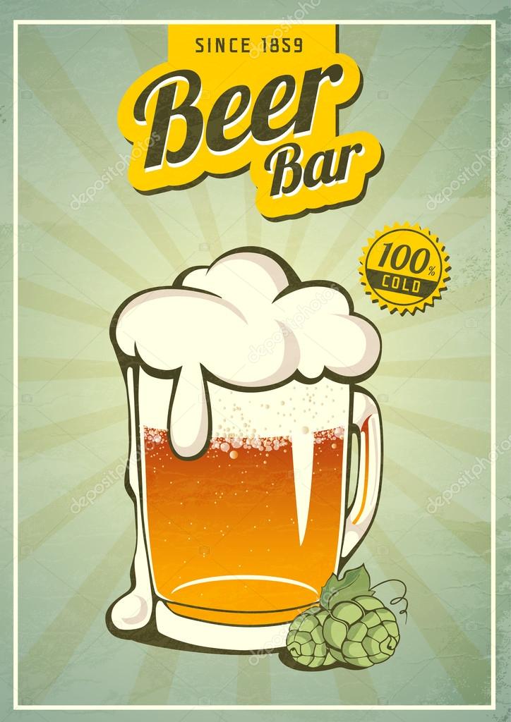 Vintage beer or brewery poster — Stock Vector © annbozshko #54724389