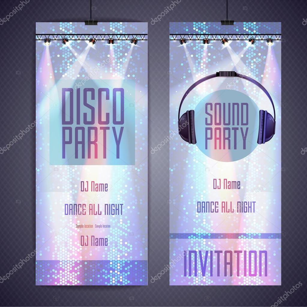 Set of disco background banners. Disco party poster Stock Vector by ...