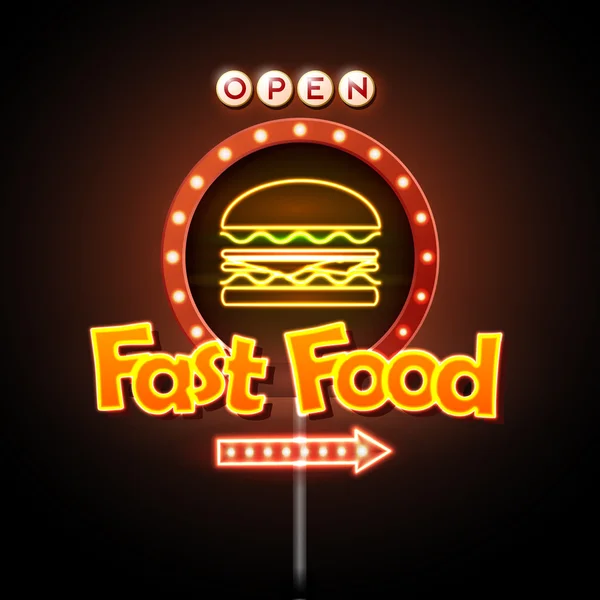 Fast Food Neon sign Stock Vector by ©annbozshko 96490126