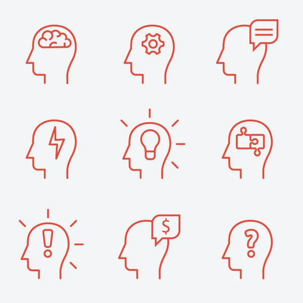 Head Brain Mind Set Simple Flat Icon Vector Stock Vector Image by ...