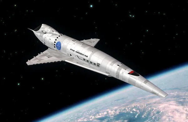 Futuristic Space Shuttle Render Science Fiction Illustration Stock ...