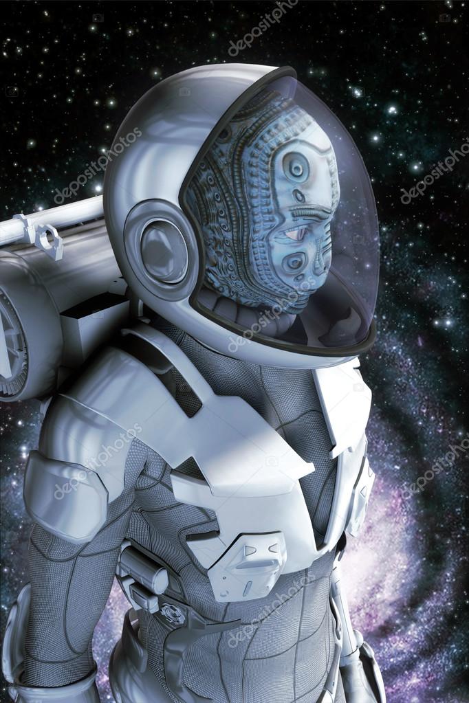 Alien in space suit — Stock Photo © innovari #90895706