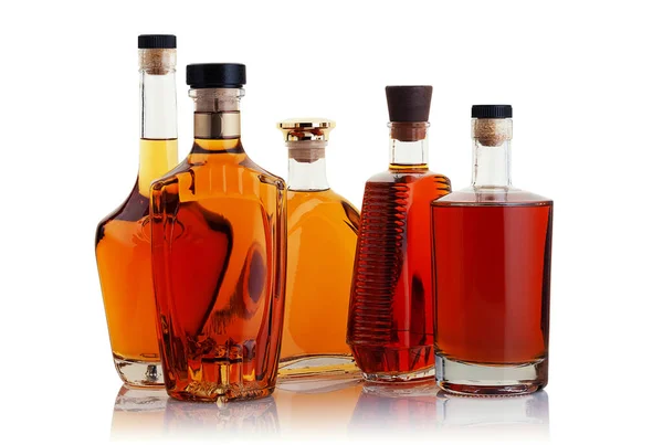 Bottles Alcohol White Background Stock Photo by ©OlegSam 381342182