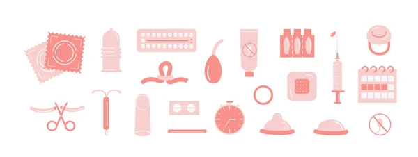 Birth Control Methods Infographic Set Contraception Colored Flat Icons ...