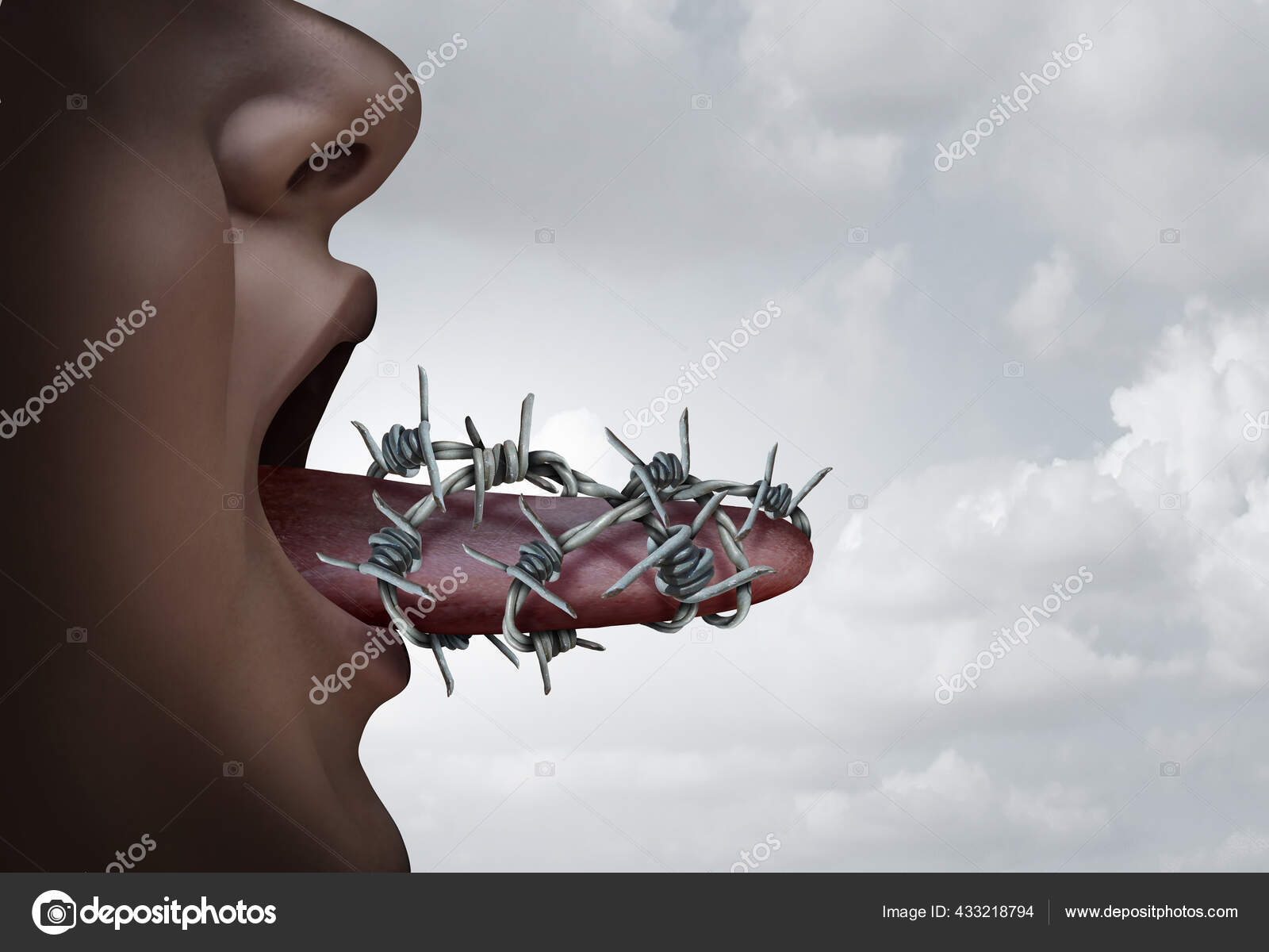 Suppression Concept Freedom Speech Censorship Expression Ideas Symbol ...