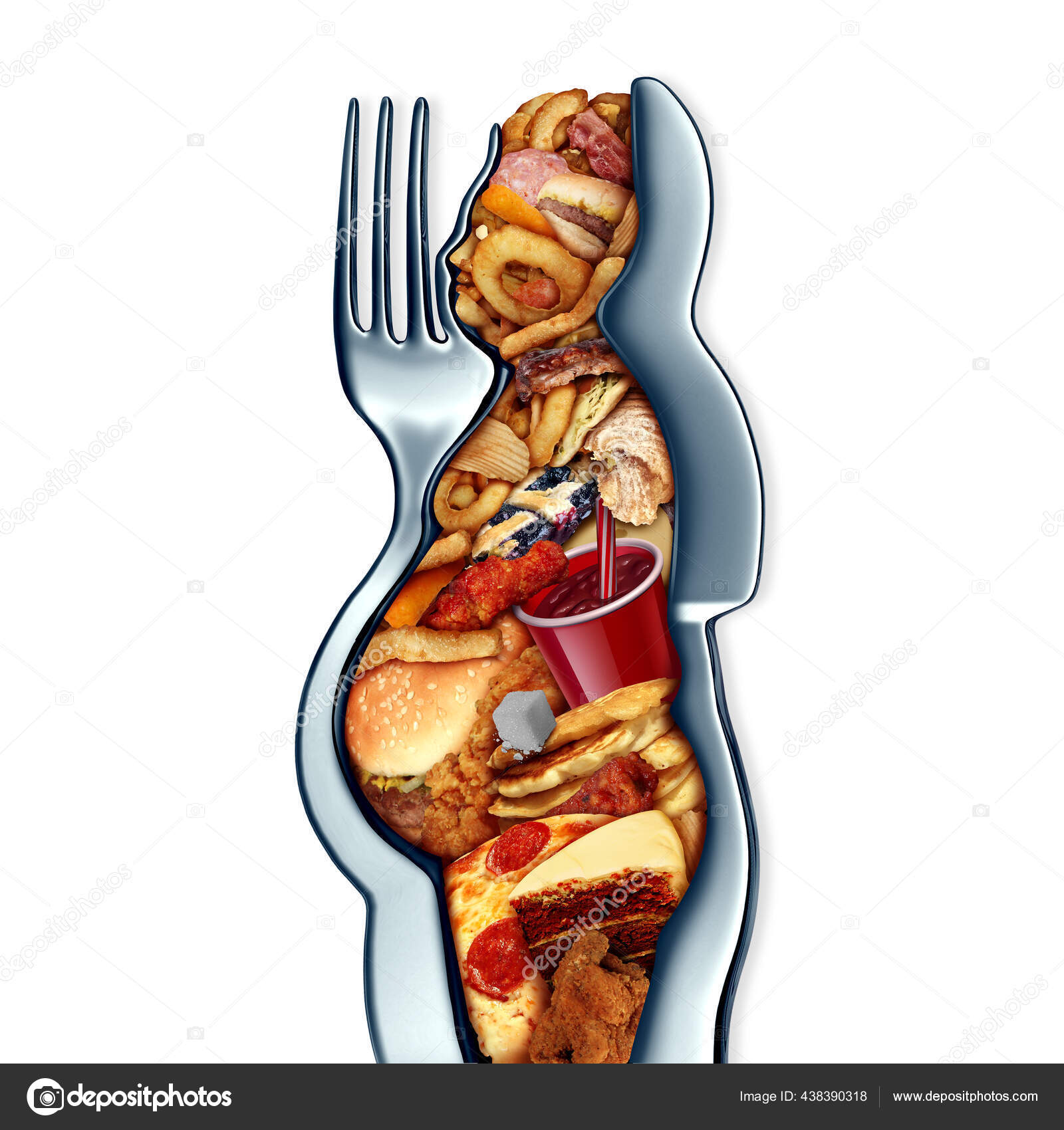 Obese Overeating Eating Too Much Fast Food Weight Gain Obesity — Stock ...